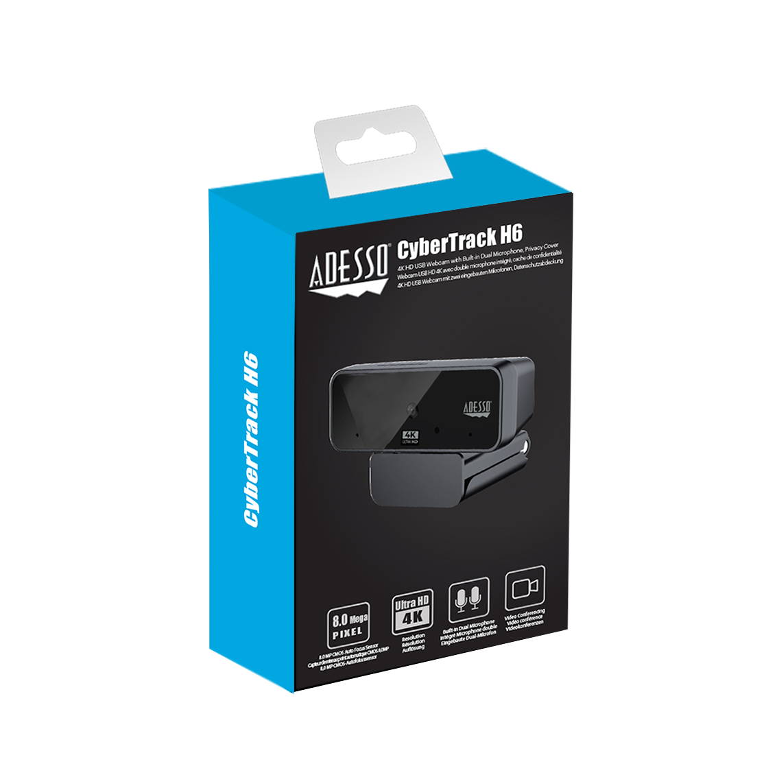 4K Ultra HD USB Webcam with Built-In Stereo Microphone and Privacy ...