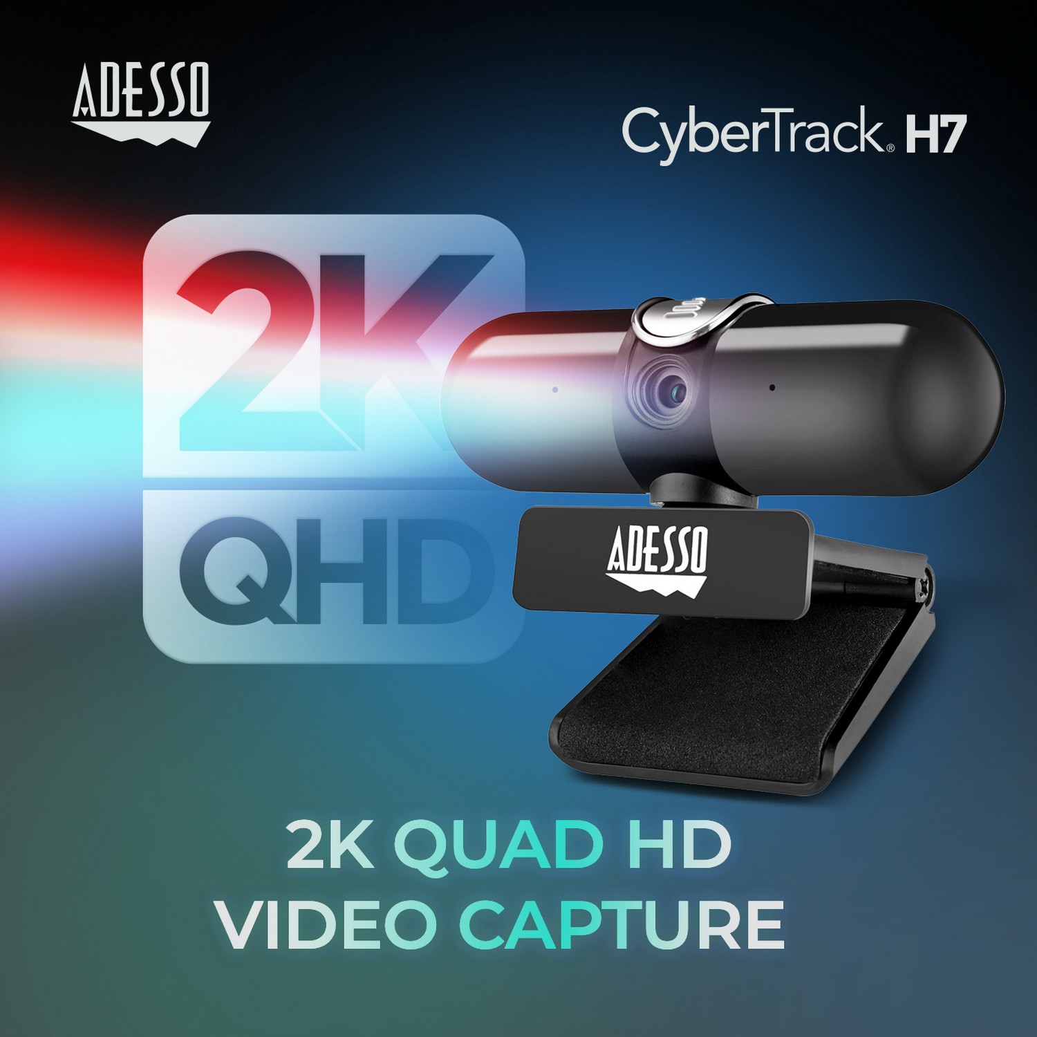 2K QUAD HD Webcam with Autofocus Built-In Dual Microphones Tripod-Ready ...