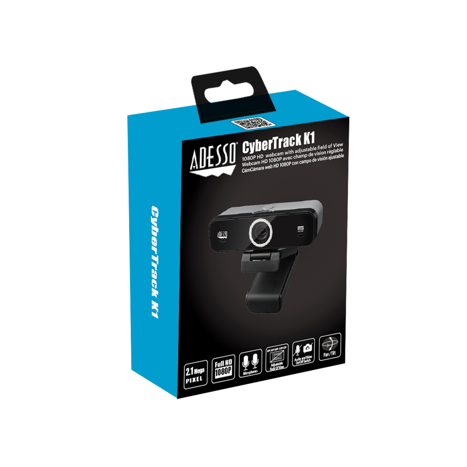 1080P FULL HD Fixed Focus USB Webcam with Adjustable View Angle Built-in Dual Microphones ...