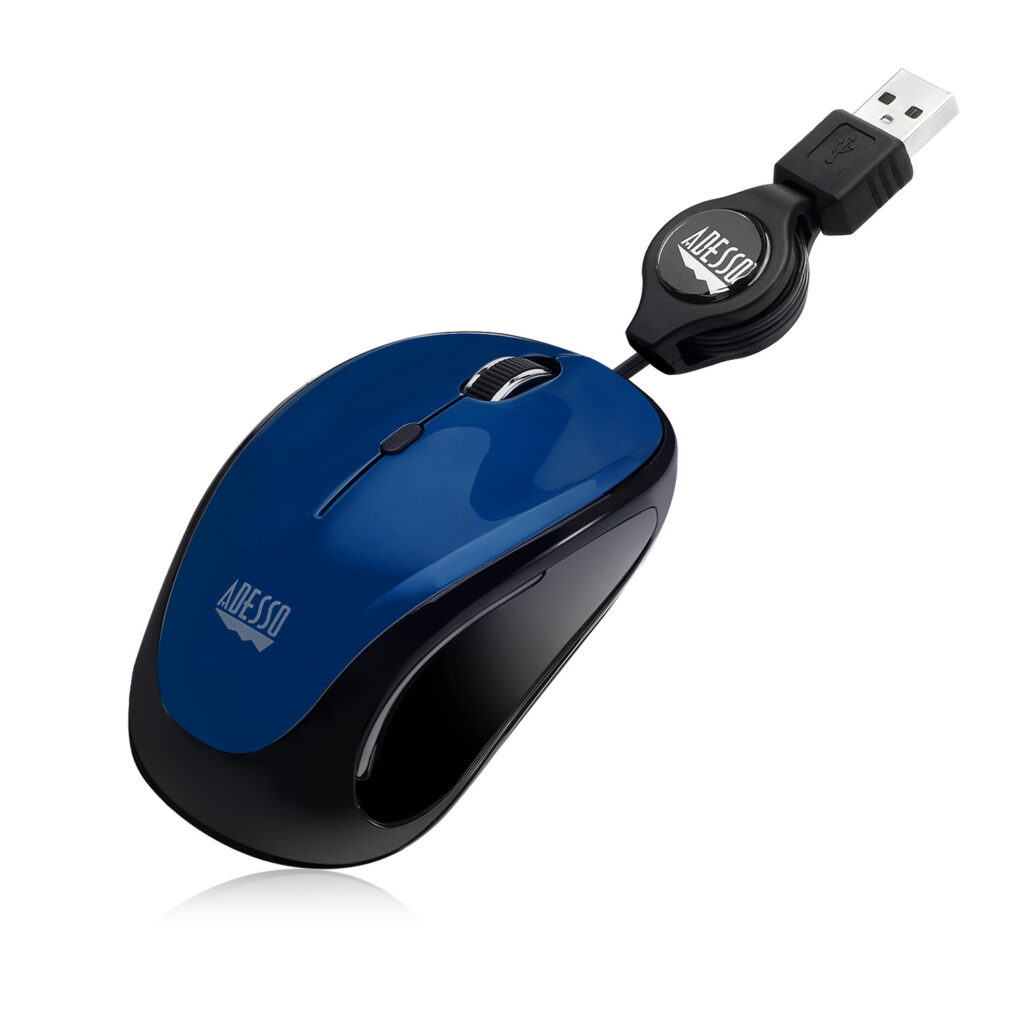 USB Illuminated Retractable Mini Mouse - Adesso