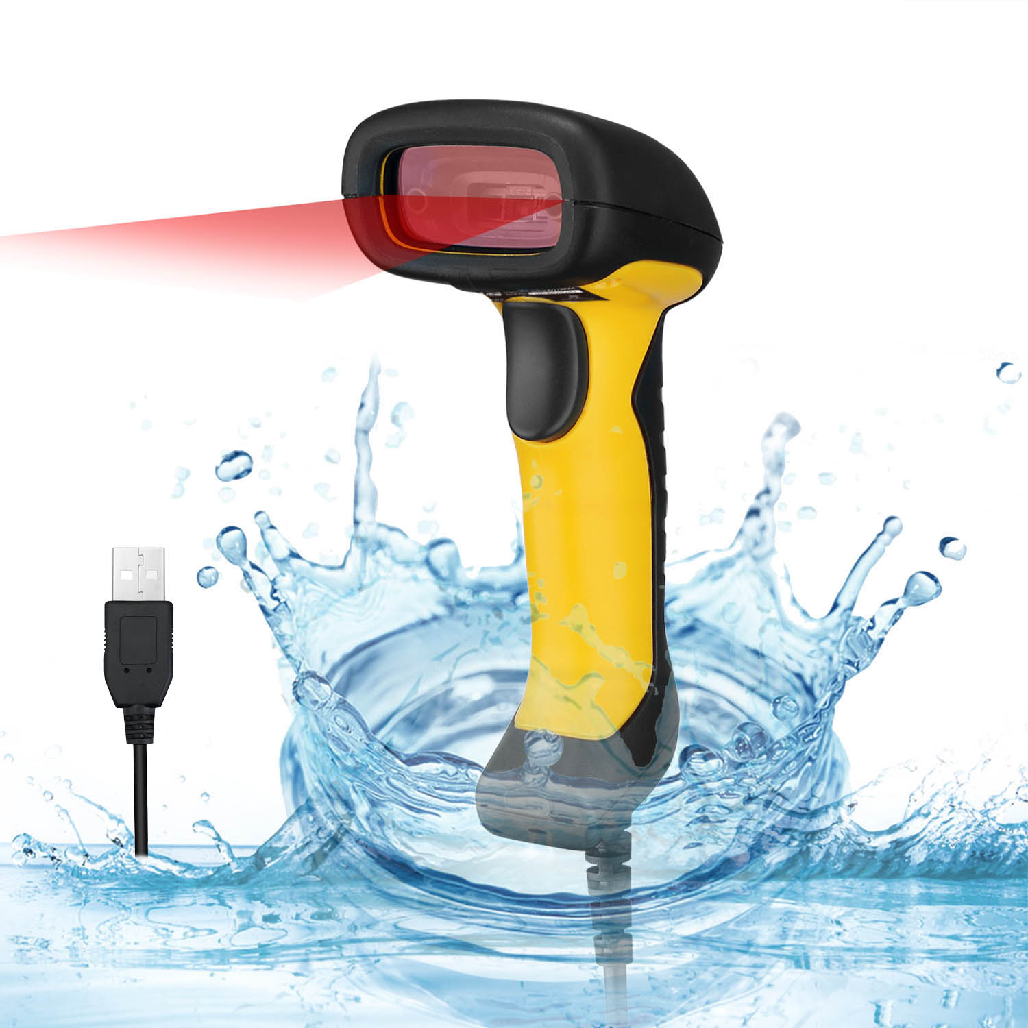 Waterproof Handheld CCD Barcode Scanner - Adesso